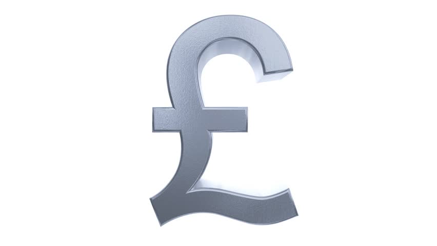 3d silver pound sign. 100% blue chroma key for… - Royalty Free Video
