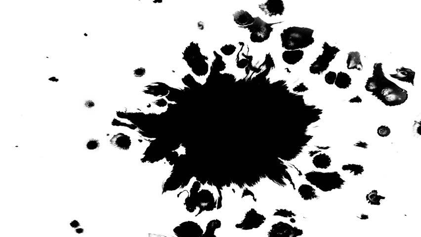 Abstract Isolated Drops Of Black Ink Paints With Splashes Drip Falling ...