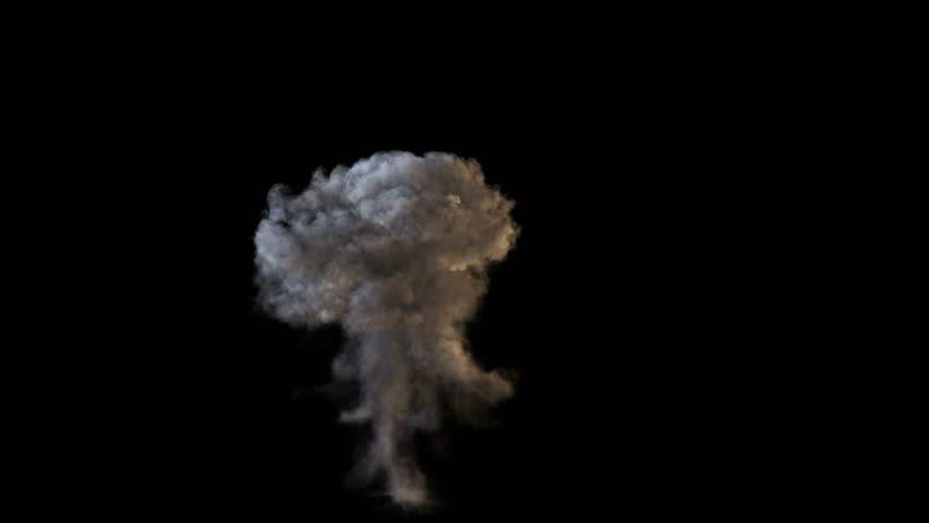 Explosion With Smoke, Top Down Vertical View, Isolated On Black ...