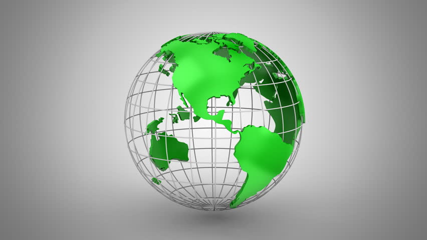 3D-animated Green Earth With Recycling Arrows. Loop-able. Matte ...