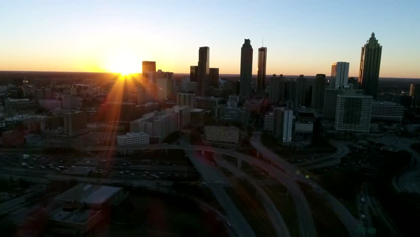 Skyline and sky towers with highways in Atlanta, Georgia image - Free ...