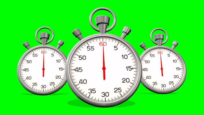 Stopwatch Loop Realtime (Green Screen). Realistic Stopwatch Animation ...