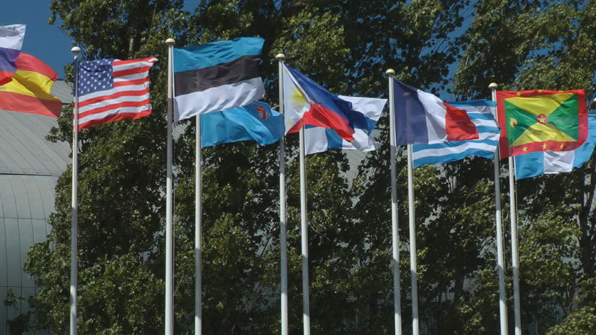 International Flags, Nordic Center Canmore Alberta Stock Footage Video ...