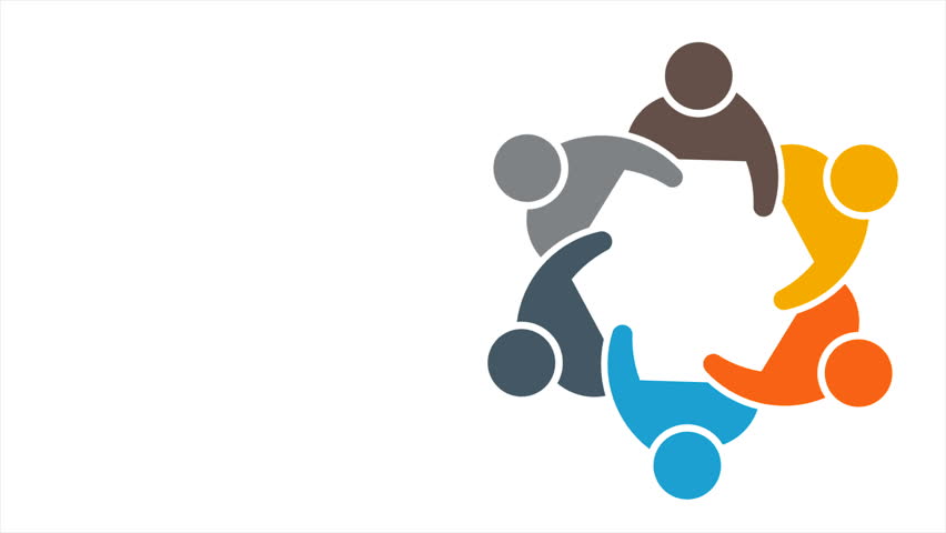 Teamwork Embrace Meeting Action. Motion Graphic 1080 HD 4K Stock ...
