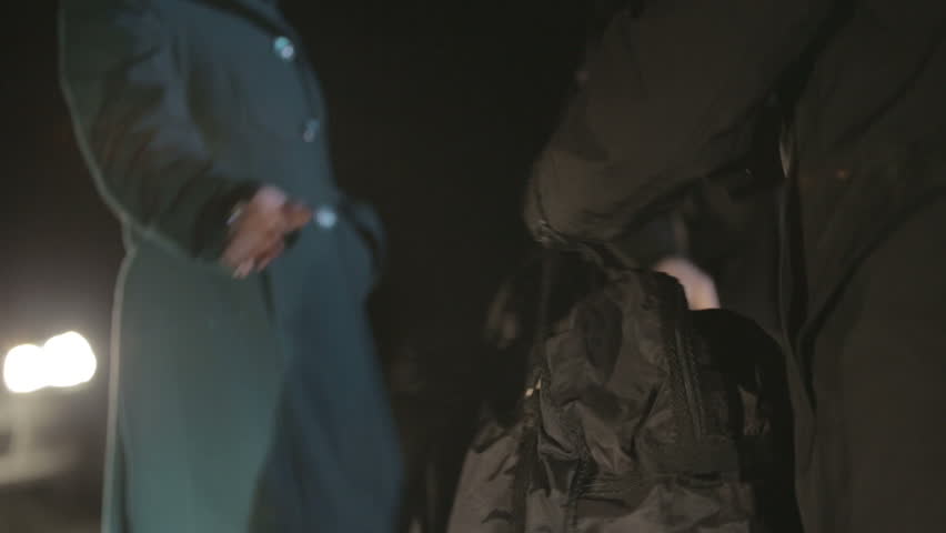 Female Hostage With Bag On Head Sitting Tied In Dirty Dark Basement ...