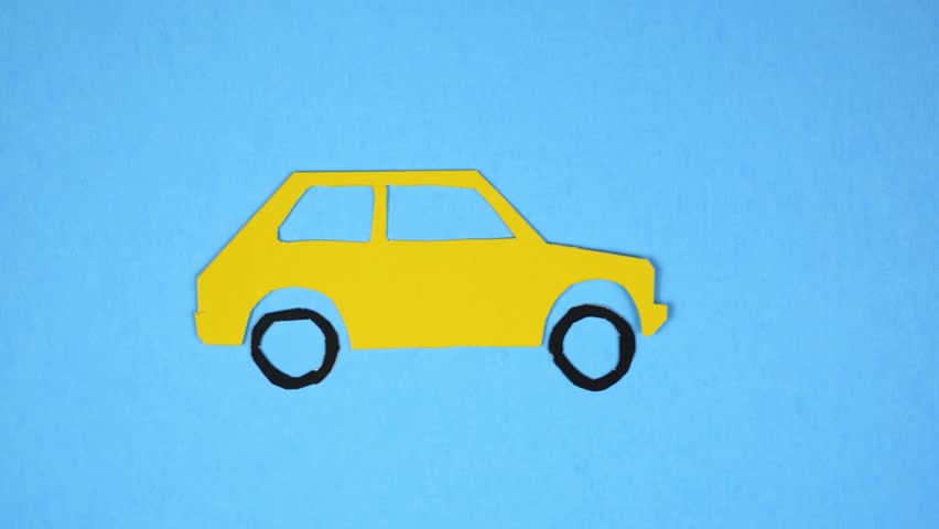 Cartoon Traffic Cars Driving In Different Directions On White ...