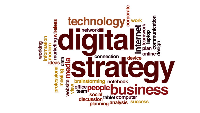 Digital Strategy Animated Word Cloud, Text Design Animation. Stock ...