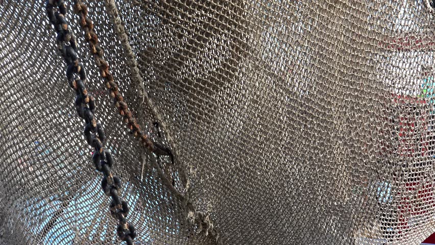 Fishnet. Fishing Gear. Shot in Stock Footage Video (100% Royalty-free ...