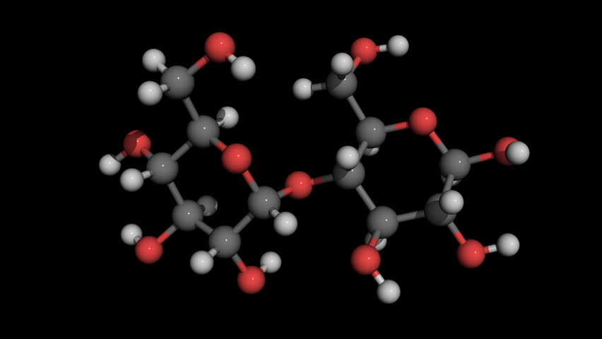 Ball And Stick Model Of Glucose Molecule With Animated Carbon Atom ...