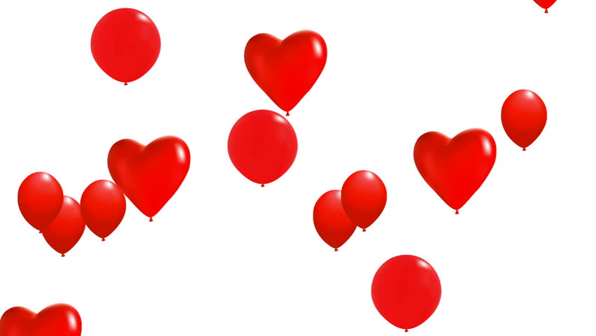 3d Animation Of Heart-shaped Balloons Flying Up - Loopable From Fram ...