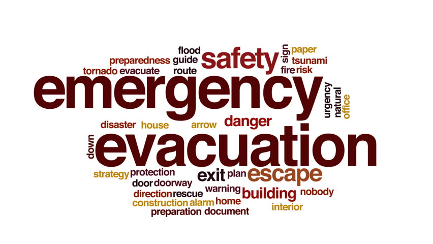 Emergency Evacuation Animated Word Cloud, Stock Footage Video (100% ...