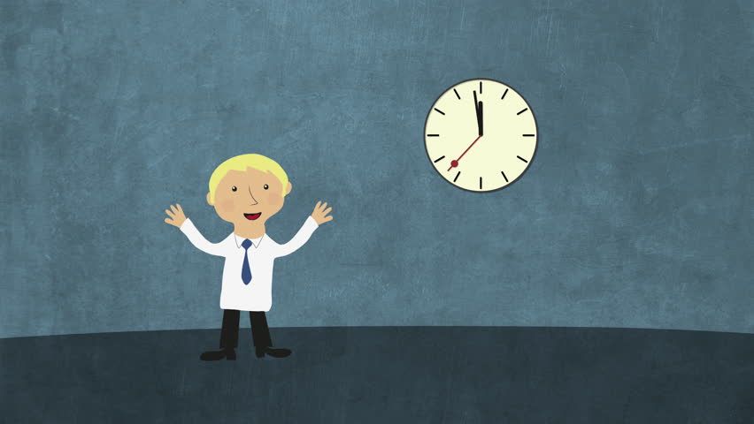 Stressed Woman And Time Moving Fast. Animated Character With Flat ...