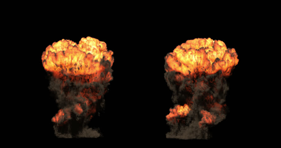 Realistic Nuke Explosion With Alpha Channel Stock Footage Video ...