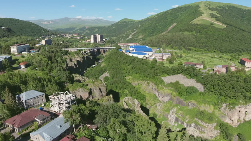 Aerial Video Of The Water Gallery In Jermuk, Armenia Stock Footage ...