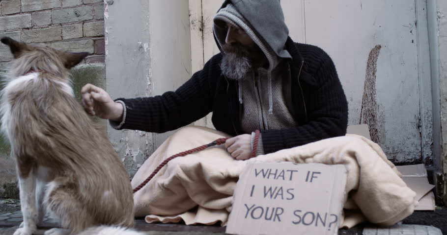 4k, a Homeless Man and Stock Footage Video (100% Royalty-free) 25028048 ...