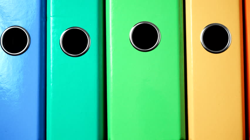 Office Binders Horizontal Dolly Shot. 4K Seamless Loop Able Animation ...