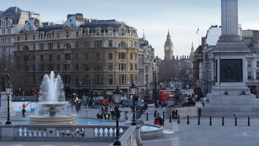 Stock video of busy scene in trafalgar square, london. | 2579318 ...