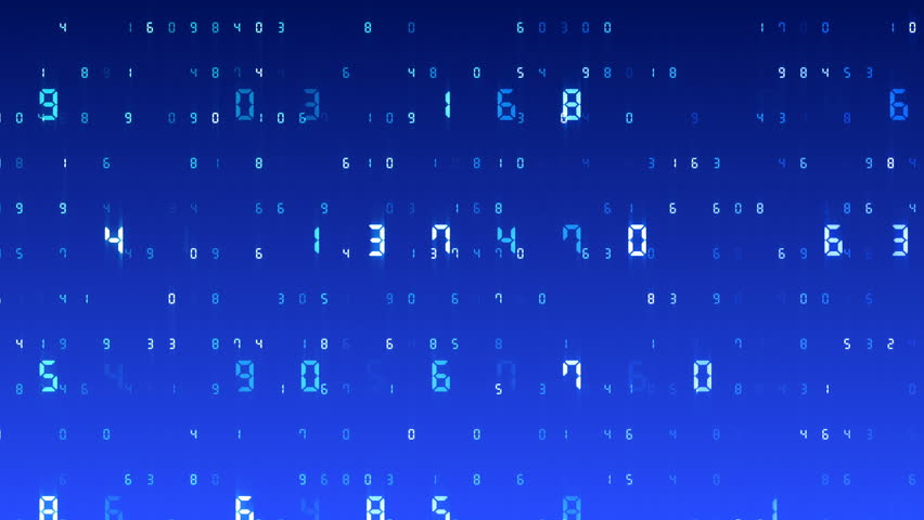 Hexadecimal Program Code On Screen Animated Background Of Moving Binary Code Numbers Stock