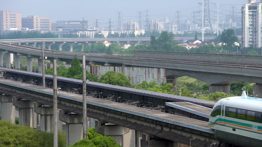 Shanghai, China - May 14, 2017: Shanghai Maglev Train Departure From ...