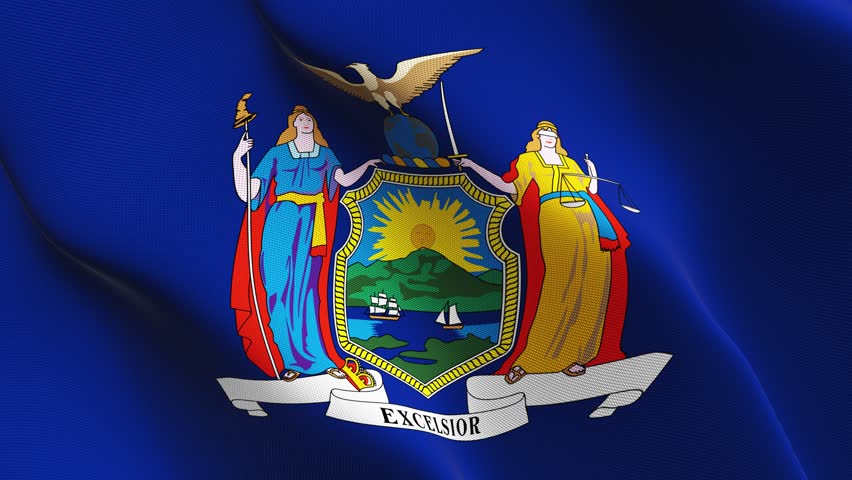 Seamless Loop Of The New York State Flag With Highly Detailed Fabric ...