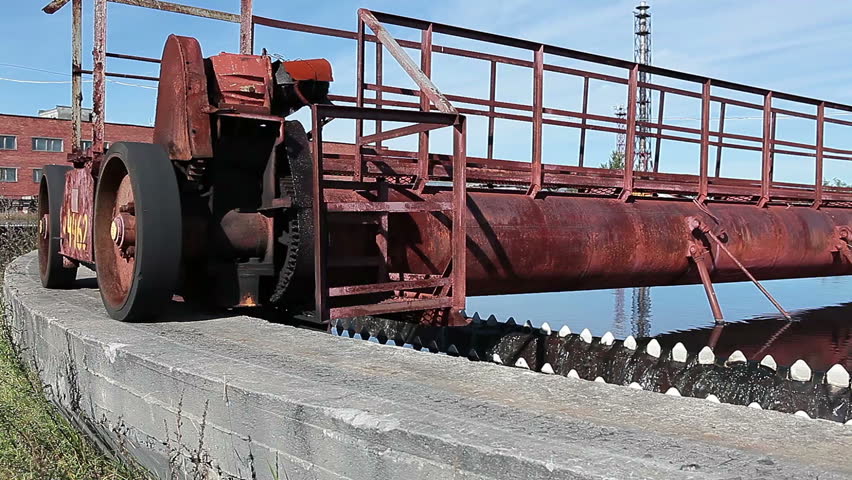 Stock video of rotation mechanism of circular sedimentation tank ...