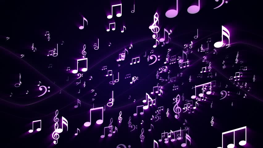 Stock video of music notes background random, animation, rendering ...