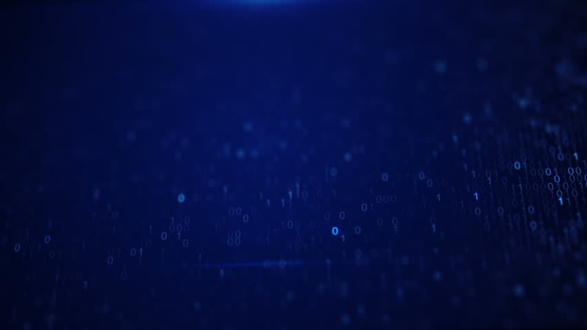 Stock Video Clip of Scan blue digital binary data code. Abstract ...
