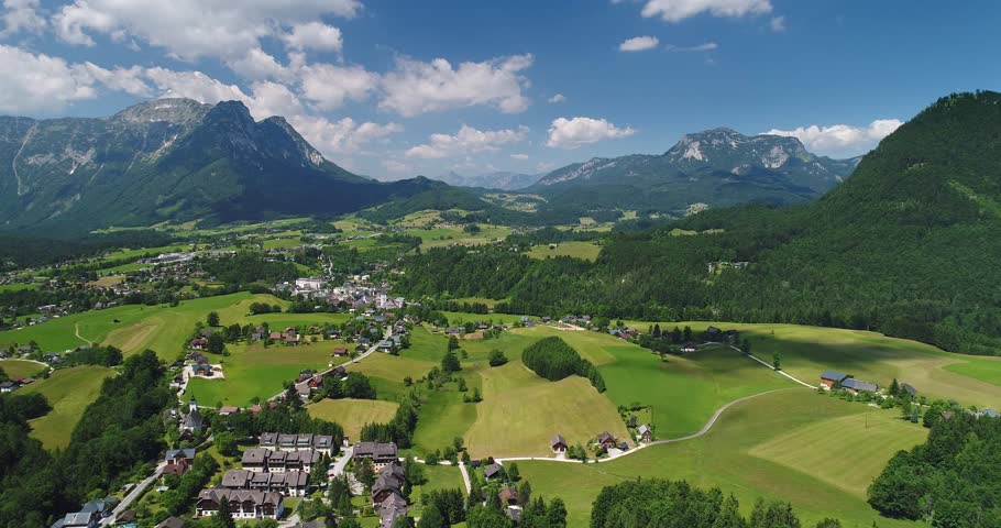 Stock video of flying over the beautiful village bad | 27873388 ...