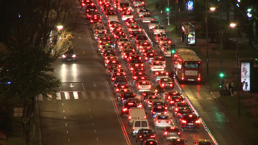 Traffic On The 101 Freeway At Night Los Angeles - April 2012 Stock ...