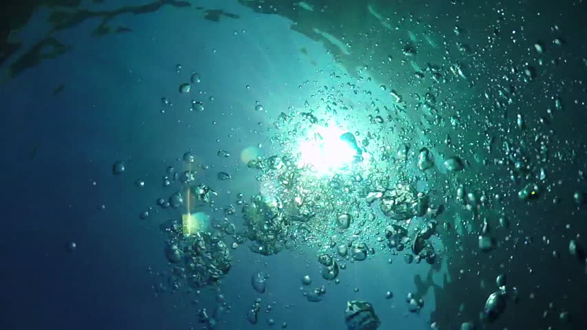 Air Bubbles In The Blue Water, Deep Stock Footage Video 2813743 ...