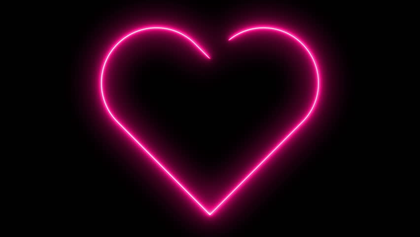 Glowing Neon Hearts Seamless Loop Background Stock Footage Video ...