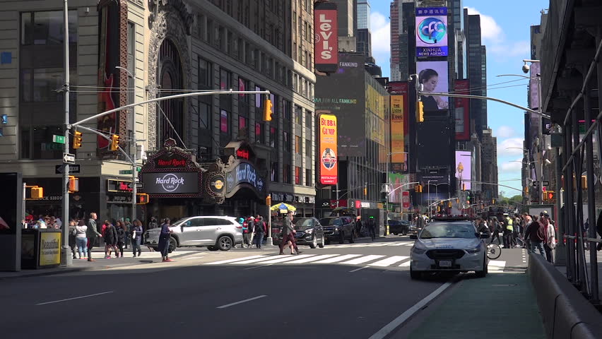 NEW YORK CIRCA 2015: Slow Motion Pedestrians Walking In Times Square ...