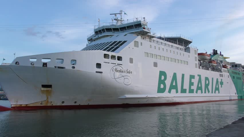 Stock Video Clip of A large luxury boat Balearia Plus, which | Shutterstock