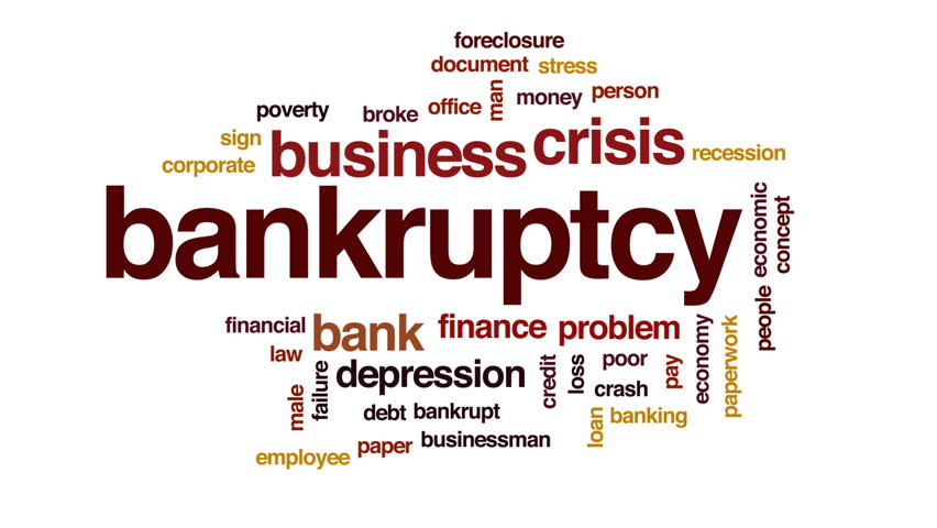 Bankruptcy Animated Word Cloud, Text Design Animation. Stock Footage ...