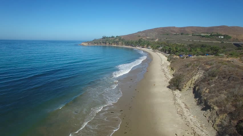Zoom In Time Lapse Of Sun Setting Over The Pacific Ocean At Refugio ...