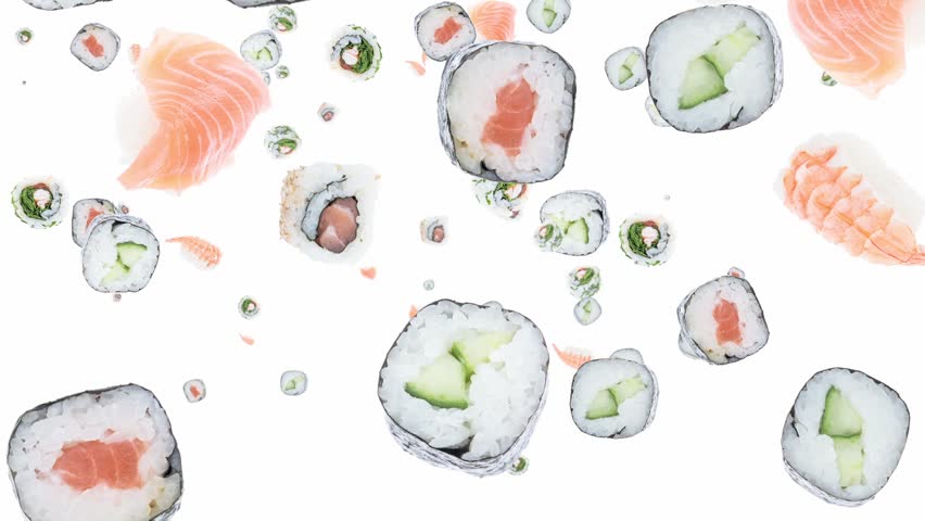 Falling Sushi Pieces Stock Footage Video (100% Royalty-free) 2907688 ...
