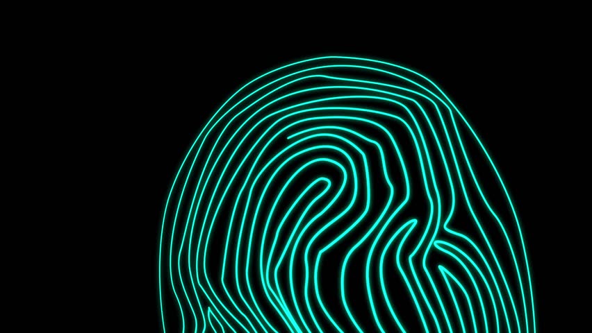 Animation Of Scanning And Analysis Biometric Data From Fingerprint ...