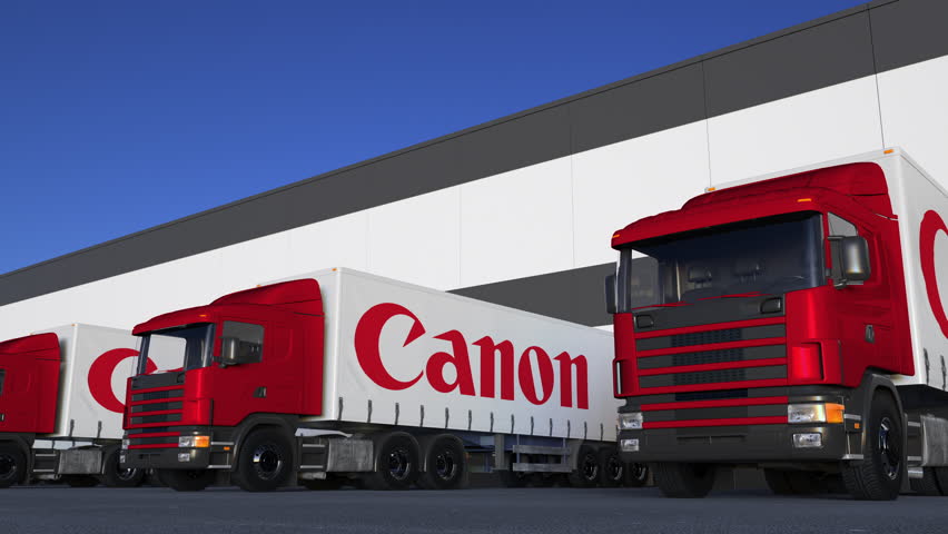 Freight Semi Trucks With Target Corporation Logo Loading Or Unloading ...