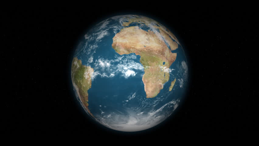 Earth Rotating Slowly Showing North And South America - The Americas On ...