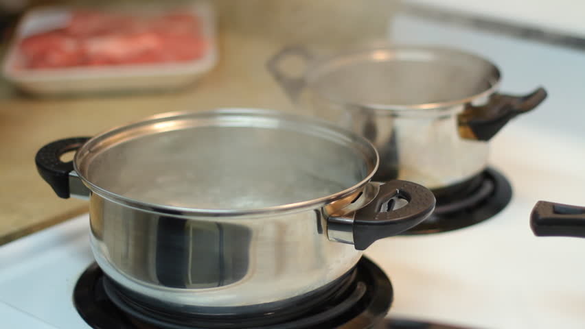 Boiling Water In A Kitchen Pot As A Symbol Of Cooking Or Food ...