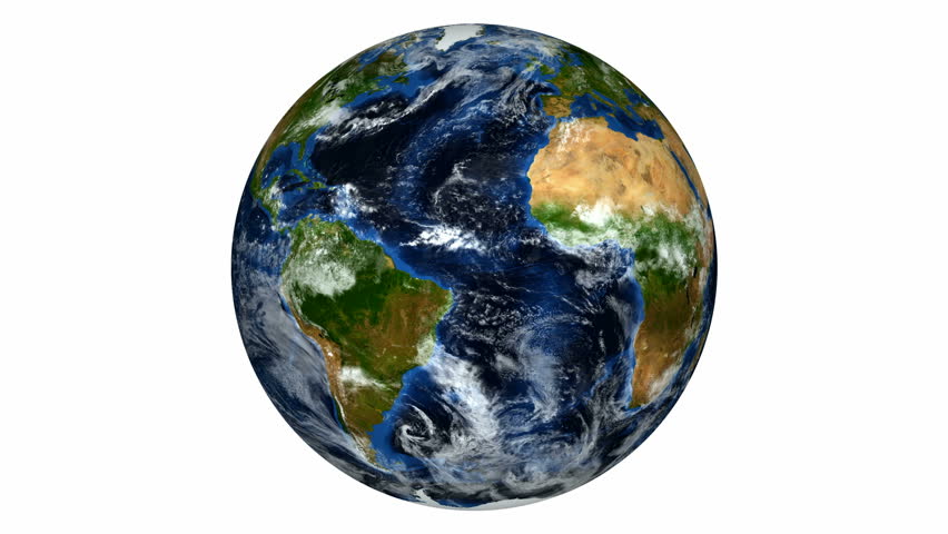 Loopable Earth Without Extra Lights Or Shadows, Rotate On White ...