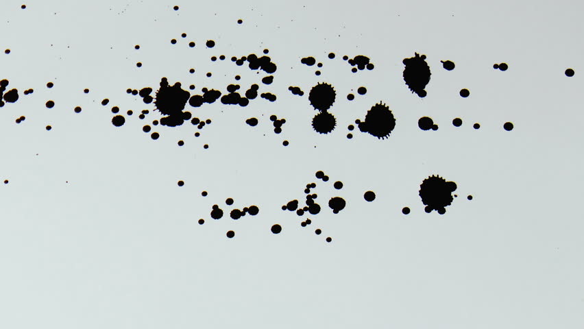White Sheet Of Paper With Ink Dripping, Formed Blots. Stock Footage ...