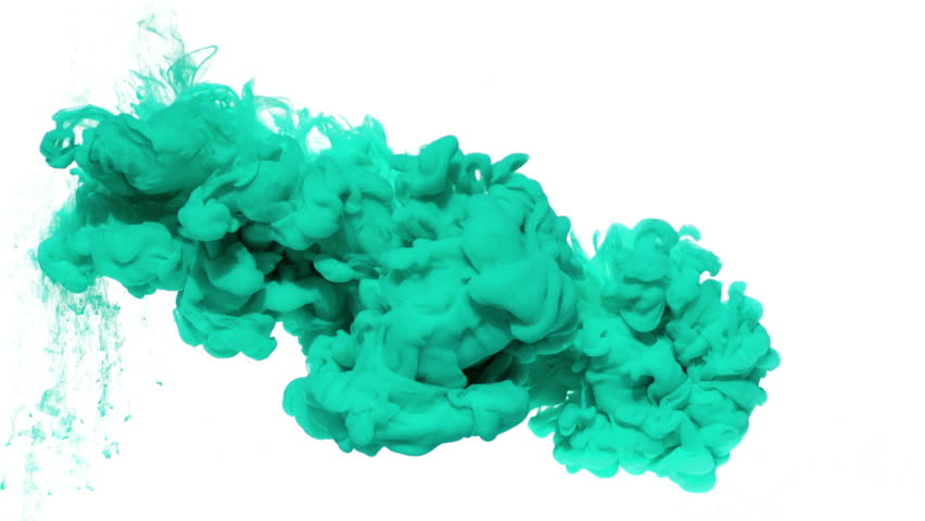 Turquoise Ink Spreading in Water. Stock Footage Video (100% Royalty ...