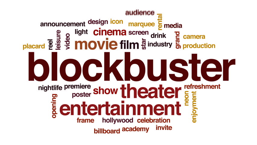 Blockbuster Animated Word Cloud, Text Design Animation. Stock Footage ...
