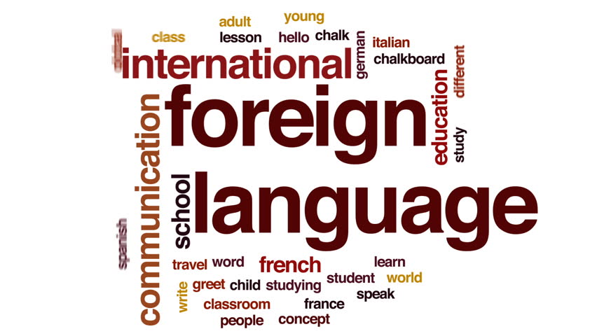 Foreign Language Animated Word Cloud, Text Design Animation. Stock ...