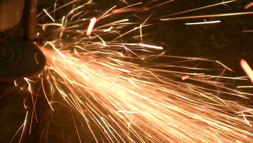 Sparks Flying From Metal Grinder. Stock Footage Video 1856200 ...