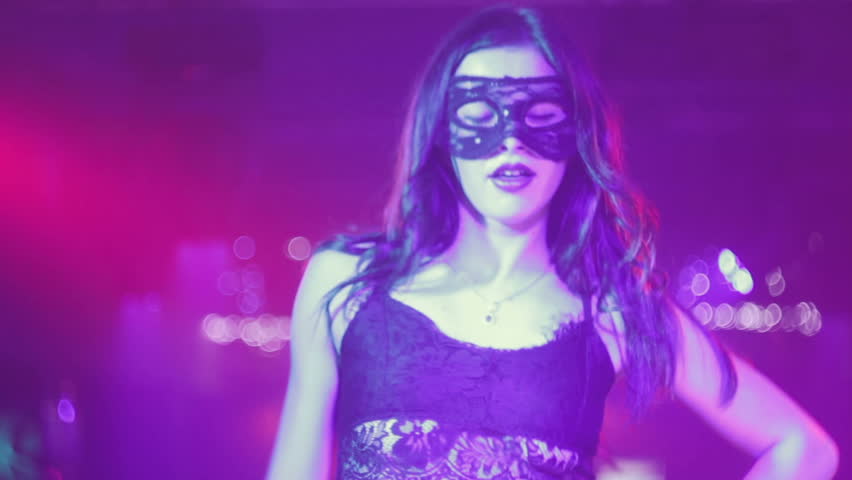 Woman In Mask In Night Club Stock Footage Video 30907555 | Shutterstock