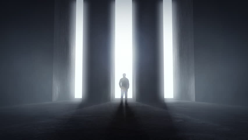 Man Standing at Opening Glowing Stock Footage Video (100% Royalty-free ...