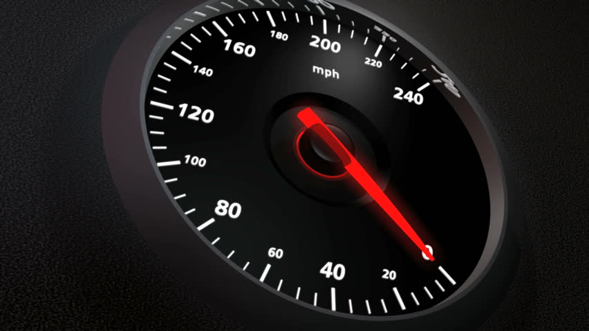 Car Speedometer And Moving Pointer On It. Maximum Speed. HD 1080. Stock ...