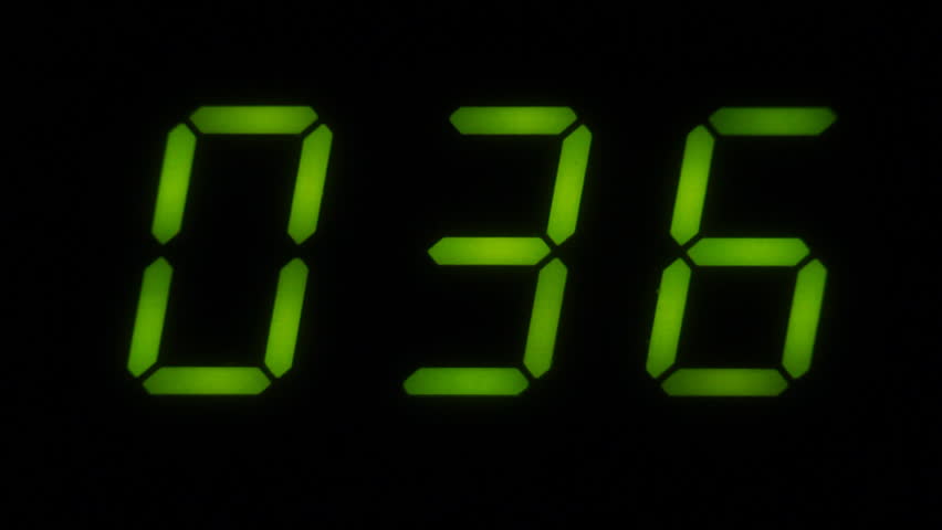 A Green LED Digital Countdown Clock Stock Footage Video 3120577 ...